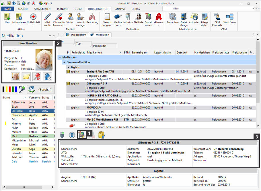 Connext - Vivendi PD Pflege: Medikation